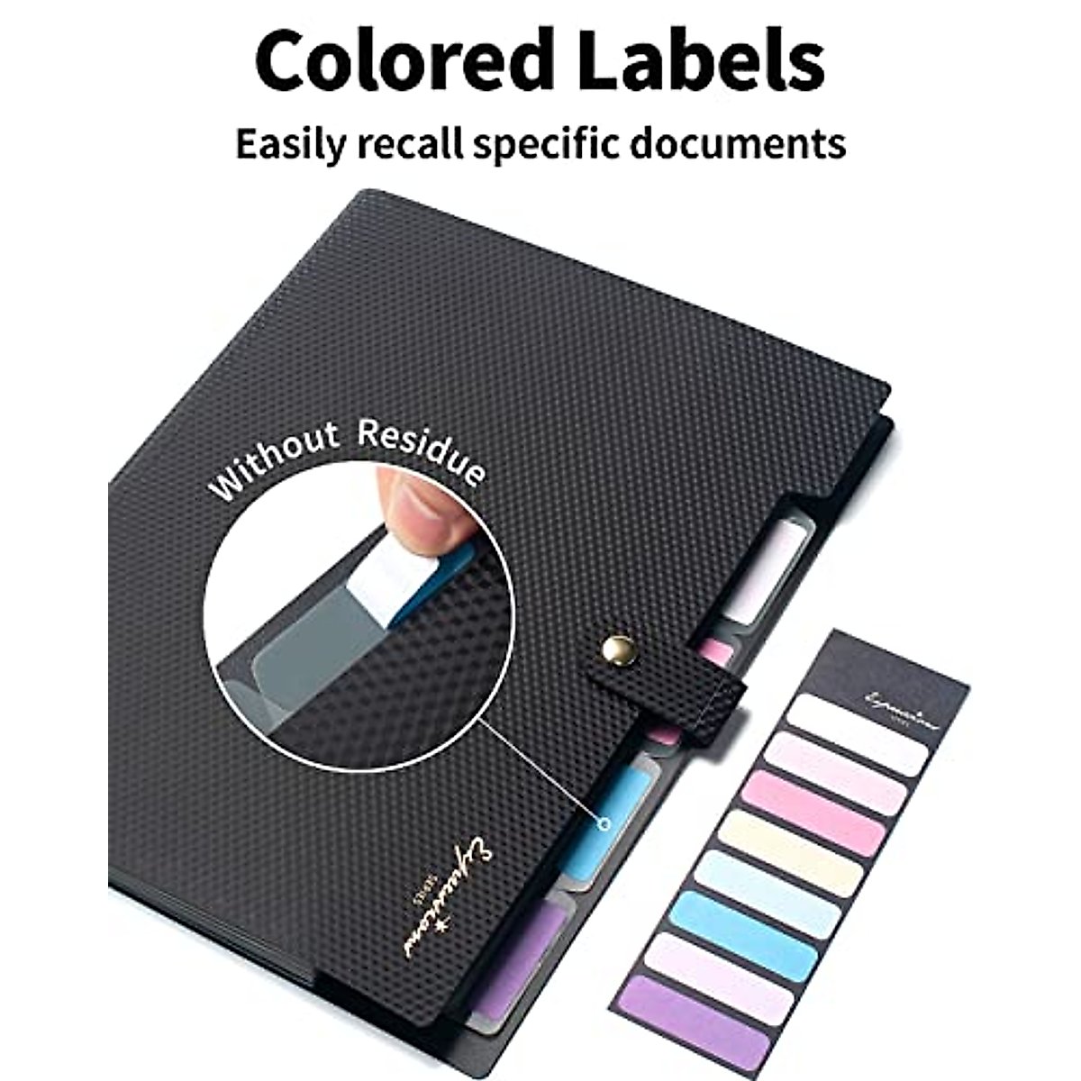 Sooez 4 Pack Expanding Filer Folders, 5 Pocket Accordion Folder, Accordion File Folder with Labels, Portable Folders for Documents, Premium Expandable Folder Organizer, Cute Folders for School Office