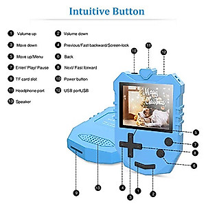 MP3 Player for Kids, AGPTEK K1 Portable 8GB Children Music Player with Built-in Speaker, FM Radio, Voice Recorder, Expandable Up to 128GB, Blue, Upgraded Version