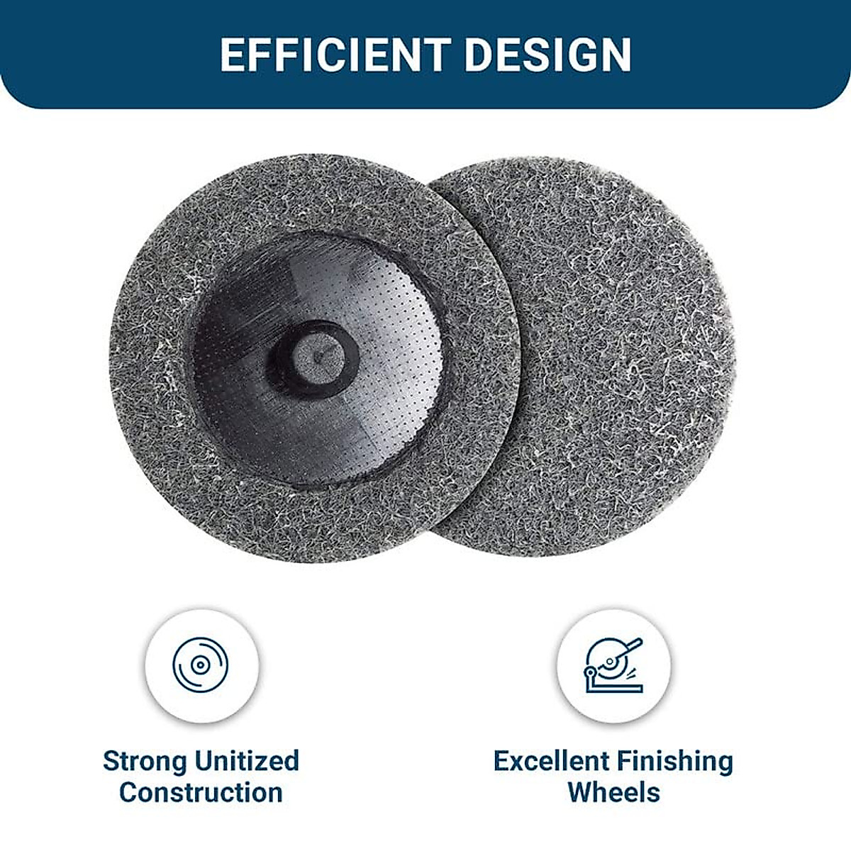 Benchmark Abrasives 2" Quick Change Silicon Carbide Non-Woven Surface Preparation Wheels for Sanding Polishing Paint Removal, Male R-Type Backing, Die Grinder Discs (10 Pack) - (Grey)