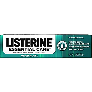 Listerine Essential Care Toothpaste Gel 4.20 Ounces (Pack of 5)