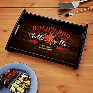 Let’s Make Memories Personalized Serving Tray - Chillin’ & Grillin’ - for Backyard Chefs - Unique Entertaining Essential - Customize Title, Message