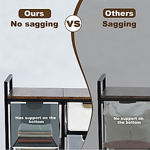 Nisorpa Rolling Laundry Hamper with Shelf, 4 Removable & Pull-Out Hamper Bags, 31 Gal (119L) Laundry Basket Organizerand, Large Laundry Sorter Clothes Hamper for Bathroom Laundry Room Organization