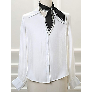 Allegra K Women's Skinny Scarf Ribbon Hair Band Heart Print Handbag Handle Neck Scarf 86x10cm/34x4 inches(LxW) Black Pure