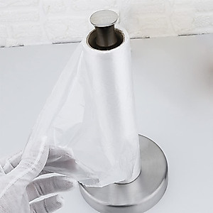 shozon Paper Towel Holder Free-Standing, Kitchen Roll Holders Table Countertop Stainless Steel Paper Roll Holder, Silver