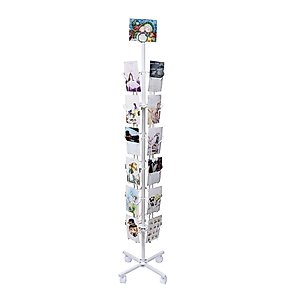 FixtureDisplays? 24-Pocket 5.5" Wide Pocket (Fits 5x7") Vertical Spinning Greeting Holiday Card Rack Greeting Card Display Floor Stand Pocket Size: 5.8"Wide X 8"High, 24 Pockets. 11703-WHITE-FBA