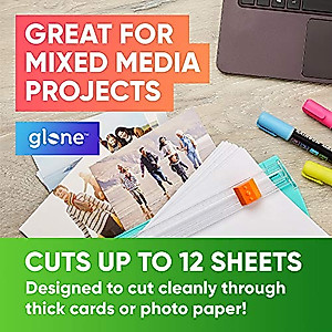 Glone 12 inch Paper Trimmer, A4 Size Paper Cutter with Automatic Security Safeguard for Coupon, Craft Paper and Photos (Green)