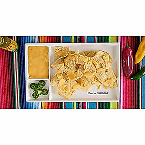 Mud Pie Circa Divided Nacho Platter, White, 9 3/4" x 15 1/2"