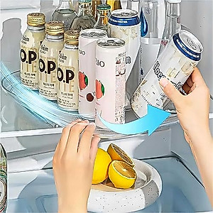 Square Lazy Susan for Refrigerator, Lazy Susan Turntable Organizer for Refrigerator, Countertop Condiment Storage Rack, Household Rotating Storage Rack for Kitchen. (13.8 X 10.2 in)