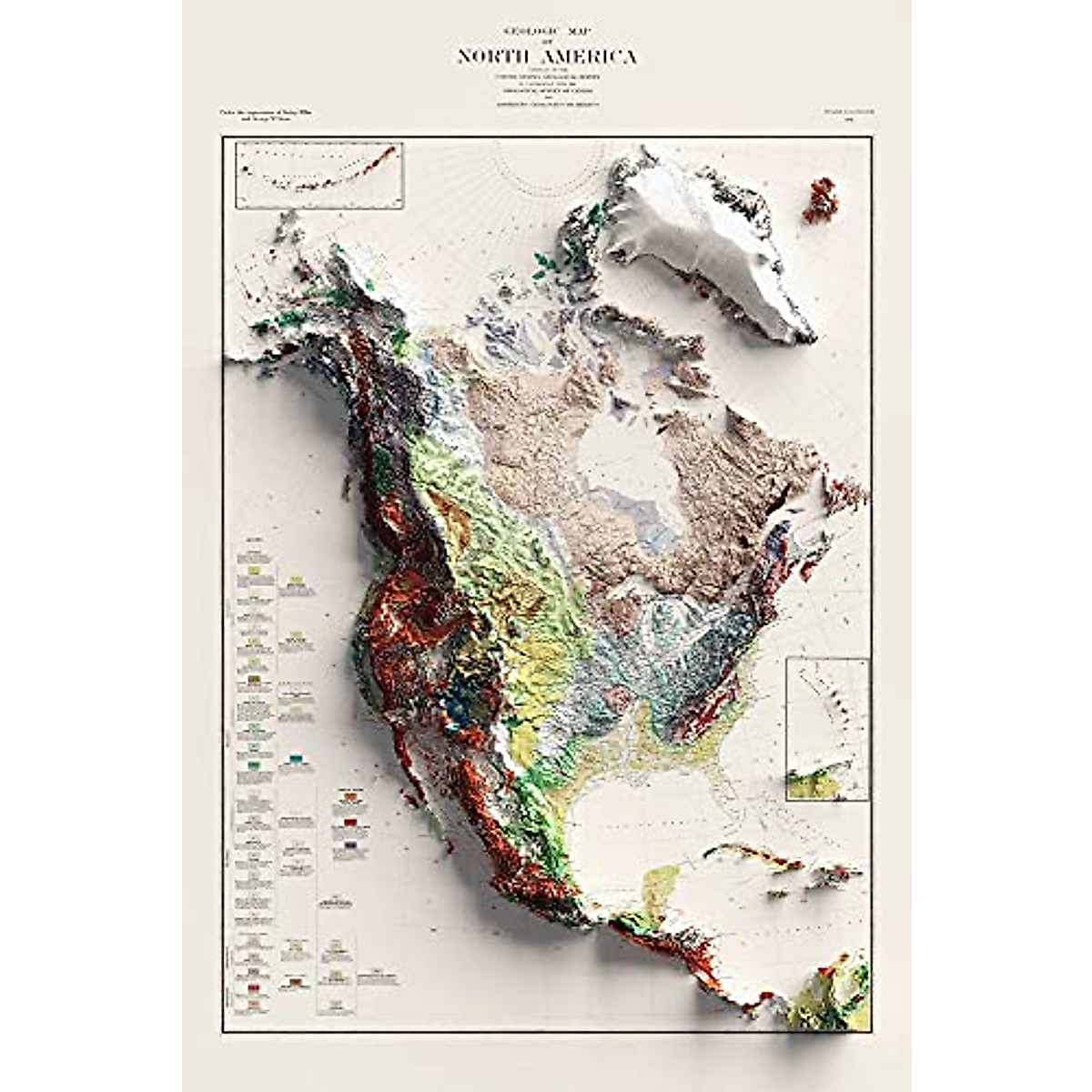 Vintage North America Map Poster 11x17, 16x24, 24x36 Wall Art
