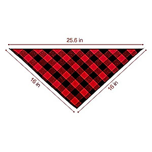 YHTWIN Funny Cute Red Plaid Cotton Triangle Pet Dog Bandanas, Baby's Guard Security Dog Scarf Accessories Props Decorations, Dog Birthday Party Photograph Props for Pet Lovers Owner Gift