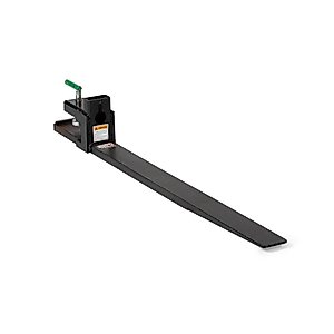 Titan Attachments Single Heavy-Duty 60" Clamp-on Pallet Fork, 47" x 4" Fork Length, Rated 6,000 LB, Easy to Install on Loader or Skid Steer Bucket