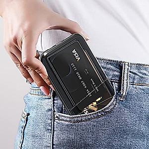 Restoo for iPhone 14 Plus Case + 2 Pack Tempered Glass Screen Protector, Clear Case with Card Holder Camera Lens Protection Protective Phone Cover for iPhone 14 Plus 6.7 Inch-Clear