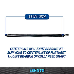 Bode-man 68 1/4" Rear Prop Shaft Drive Shaft Assembly For 4WD 2001-2003 Chevy Silverado 1500 1500HD 2500 2500HD 3500