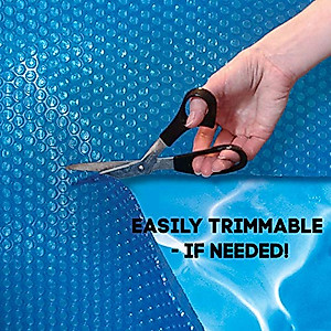 Harris C.R.S. Heat Retention Solar Covers for Above Ground Swimming Pools | Retain Sun/Solar Heat by Lowering Your Evaporation Rate Up to 75% | (18' Round, Heavy Series Blue)