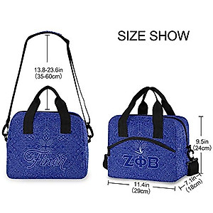 BBGreek Zeta Phi Beta Sorority Paraphernalia - Lunch Tote Bag with Shoulder Straps - Official Vendor - Zentangle