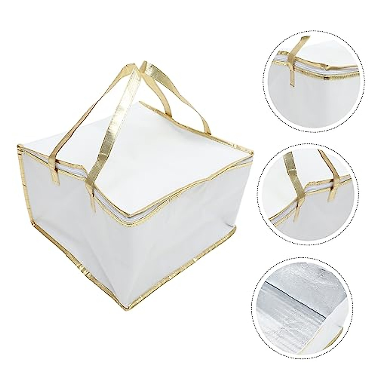 ULTECHNOVO Cake Insulation Bag Zip up Tote Bag Portable Heating Lunch Box Collapsible Picnic Basket Food Transport Tote Pizza Delivery Takeout Thermal Bag Food Pouch Food Storage Bag Barbecue