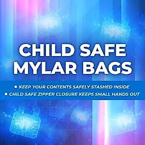 Loud Lock Mylar Bags Child Resistant Grip N Pull 1/4 Ounce All White - 100 Count 6.7" x 4" 6mill Thickness - Mylar Bags For Food Storage - Resealable Bags - Smell Proof Bags
