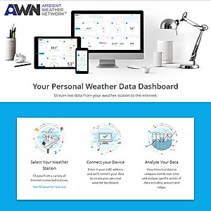 Ambient Weather WEATHERBRIDGE Universal WiFi IP Ethernet Server for Weather Stations