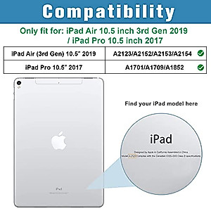 ProCase iPad Air (3rd Gen) 10.5" 2019 / iPad Pro 10.5" 2017 Case, Ultra Slim Lightweight Stand Smart Case Shell with Translucent Frosted Back Cover for Apple iPad Air (3rd Gen) 10.5" 2019 -Black