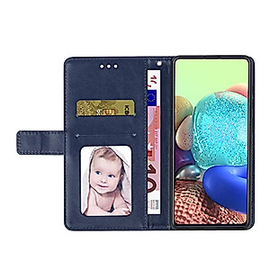 Fansipro Wallet Folio Case for Oppo RENO2 F, Premium PU Leather Slim Fit Cover for RENO2 F, 2 Card Slots, 1 Transparent Photo Frame Slot, Oil-Proof, Indigo [1 Piece]