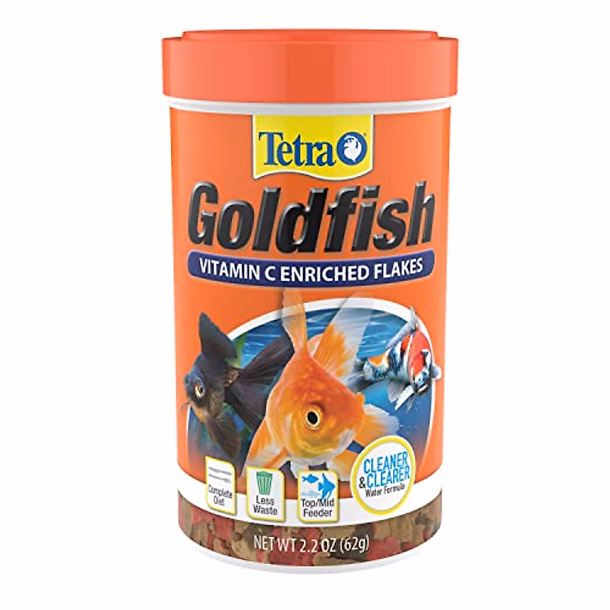 Tetra Goldfish Flakes 2.2 Ounces, Balanced Diet, Clear Water Formula