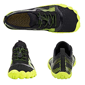 WateLves Water Shoes for Men Women Barefoot Quick-Dry Aqua Sock Outdoor Athletic Sport Shoes Kayaking Boating Hiking Surfing Walking (A-Black/Green, 44)