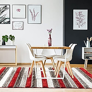 LUXE WEAVERS Lantanas Collection 7119 Red 8x10 Modern Geometric Area Rug