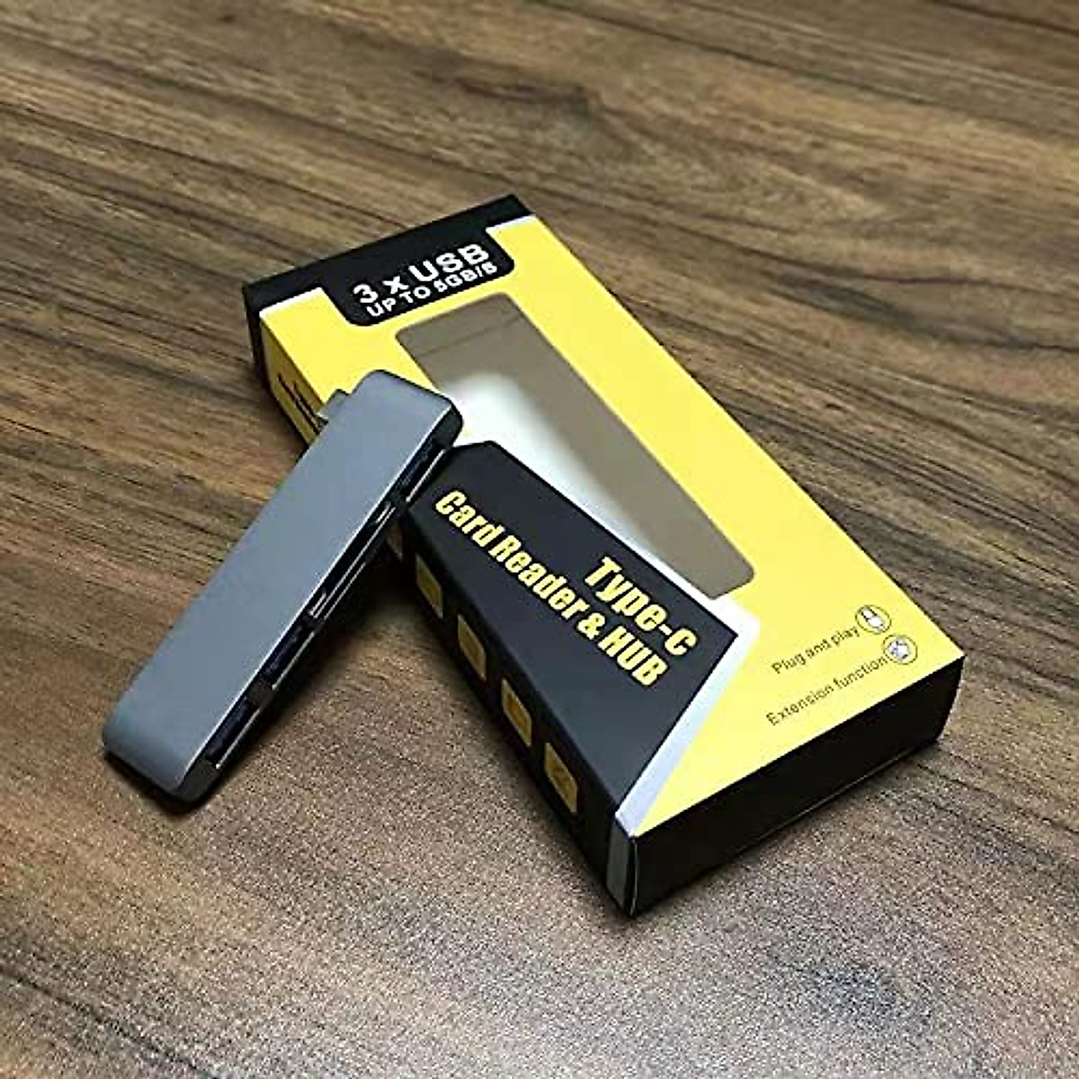 USB Hub Adapter, 5-in-1 USB C Adapter with USB C, 3 USB 3.0 Ports, Micro SD, SD Multiport Adapter Compatible for Mouse, Keytboard, USB Flash Drive and More