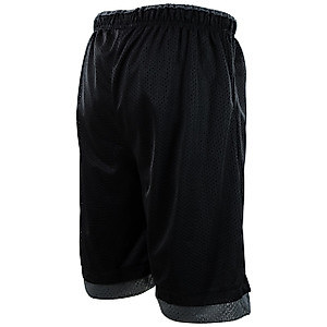 Mens Active Athletic Mesh Training Shorts (4X-Large, 412-Black)