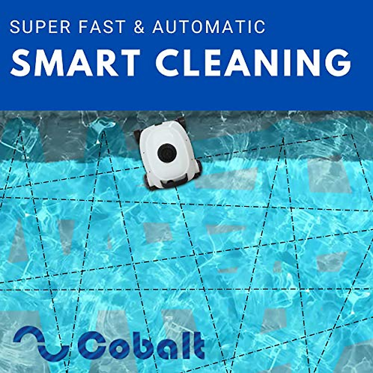 Nu Cobalt NC23 Smart Logic Robotic Pool Cleaner for Medium to Big Above Ground Pools as Well as Small inground Pools Floor Cleaner