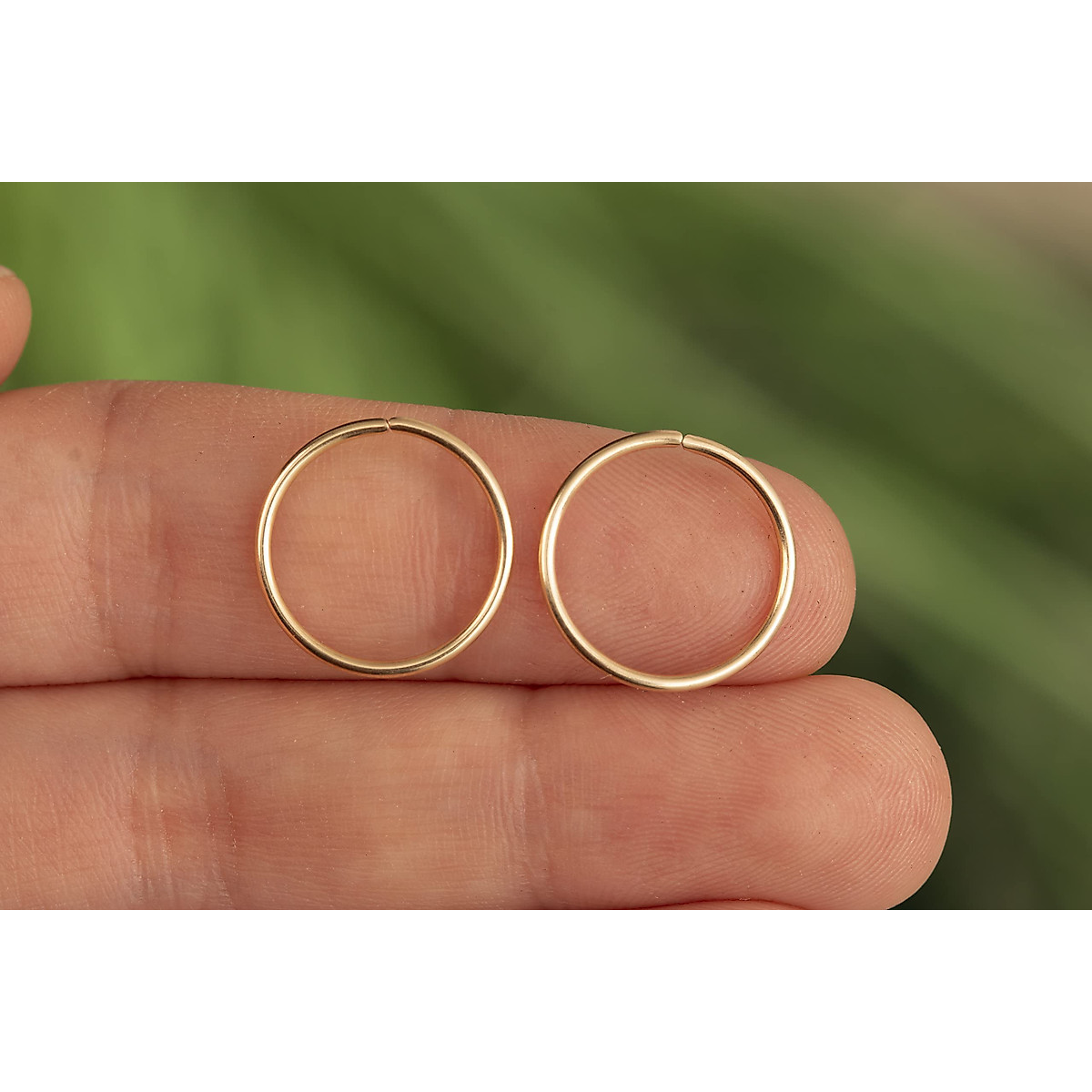 14k Gold Filled Conch Hoop Earrings for Women, 12mm 18 Gauge (Gold, 12mm 18 gauge / 1 pair)