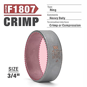 IWISS 3/4-Inch PEX Pipe Crimp Copper Rings, Skid-Proof, F1807 Standard-50pcs