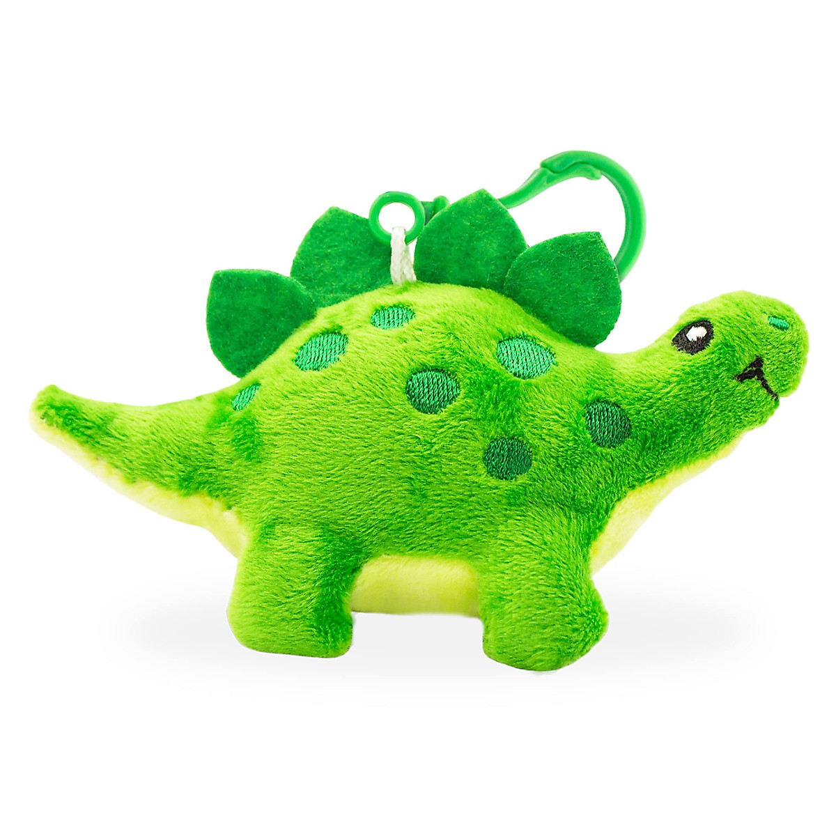 Scentco Dino Dudes Backpack Buddies - Patented Gourmet Scented Plush Toy Dinosaur Clips - Stegosaurus (Green Apple) - Stocking Stuffer