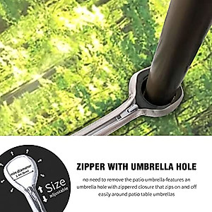 Lirduipu Woodland Pattern Round Outdoor Tablecloth, Outdoor Tablecloth Waterproof Round Tablecloth with Umbrella Hole and Zipper, for Patio Garden Tabletop Decor(60" Round,Green)