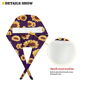 JoyLamoria Lovely Dachshund and Cactus Print Adjustable Cap with Sweatband, Tie Back Hat Hair Covering Cap for Men Women