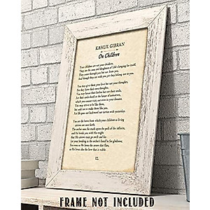 Kahlil Gibran - On Children - 11x14 Unframed Typography Book Page Print - Great Gift for Philosophical, Spiritual, and Inspirational Poetry Buffs Under $15
