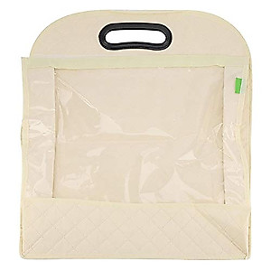 Wardroble Hanger Bag, Non-woven Fabrics Transparent Dustproof Storage Bag, Durable Beige Clear for Home(XL)