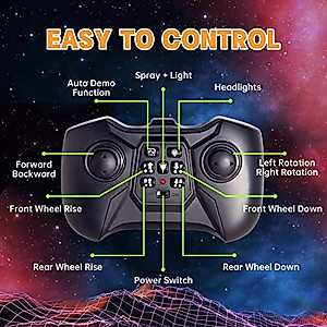 Remote Control Car for Boys 8-12 & Age 4-7, 2.4Ghz RC Drift Stunt Car, 360 Degrees Rotating Remote Control Cars Toy for Kids, with 2 Batteries& Spray& LED Lights, Birthday Gifts for Kids