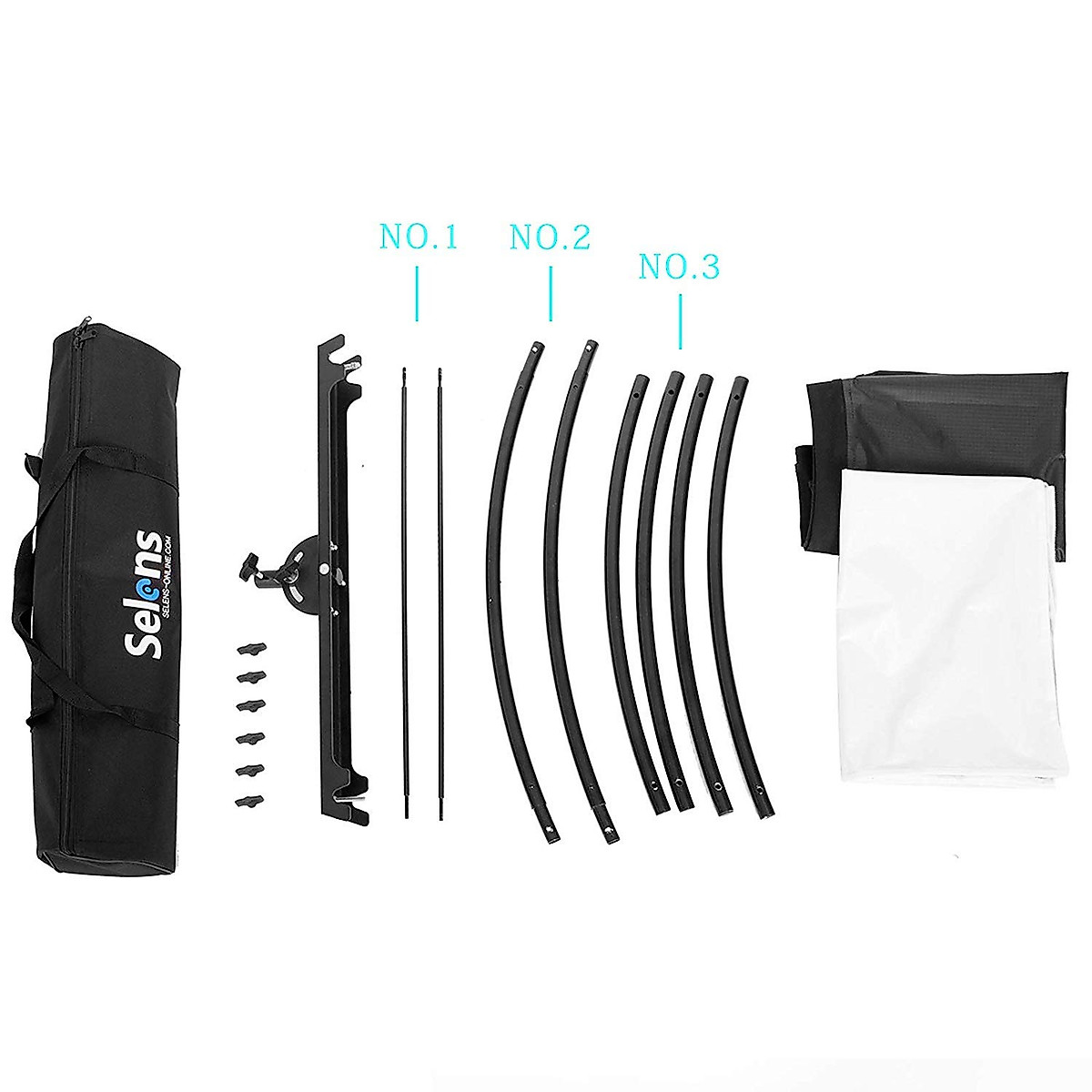 RangerRider Curved Reflector Clamshell Light Reflector/Diffuser, 24x70 inches Photography Lighting Reflector for Photo Video Studio Shooting with Black/Silver/White/Gold Reflectors,Carry Bag