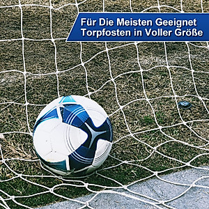 EMEKIAN 2 Pcs Soccer Replacement Goal Nets, 11 v 11 Polyethylene Football Net, Full Size Soccer High Impact Net Set for Match Training, 24.5 Ft x 8.2 Ft, NOT Include Posts
