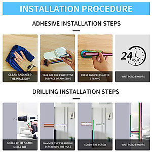 Paper Towel Holder Under Cabinet, Self-Adhesive or Drilling Rainbow Paper Towel Rack Wall Mount, SUS304 Stainless Steel Paper Towels Roll for Kitchen, Pantry, Sink, Bathroom