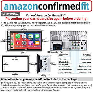 Double DIN CarPlay Multimedia Player, 7" HD Capacitive Touchscreen, Car Stereo with Backup Camera, Bluetooth, 16-Band EQ, Steering Wheel Controls, Mirror-Link, USB/SD Port, AM/FM Car Radio Receiver