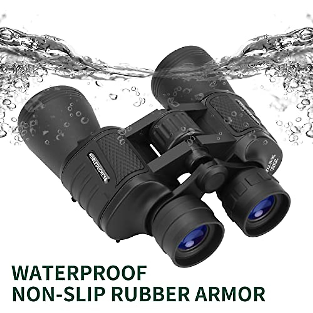 NOBLEDUCHESS 20x50 High Power Binoculars for Adults with Low Light Night Vision, Compact Waterproof Binoculars for Bird Watching Hunting Travel Football Games Stargazing with Carrying Case and Strap