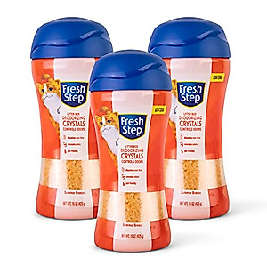 Fresh Step Cat Litter Crystals In Summer Breeze Scent | Cat Litter Box Deodorizer | Combats Cat Odors and Neutralizes Smells to Keep Your Home Clean, 15 Ounces - 3 Pack (Packaging May Vary)