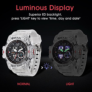 LAVAREDO Mens Digital Watch, Sport Watches for Men Outdoor Military Digital Analog Stopwatch Waterproof Multifunctional Wrist Watch