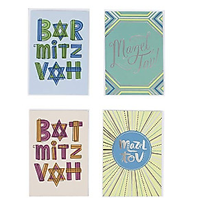 Hallmark Tree of Life Bat Mitzvah and Bar Mitzvah Boxed Cards Assortment (Bat and Bar Mitzvah Congratulations, 12 Greeting Cards and Envelopes)