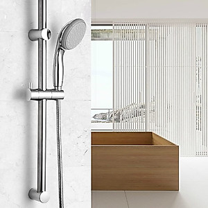 OFFO Shower Slide Bar 24 Inches Adjustable Installation Distance 18-24 Inches with 360° Adjustable Handheld Shower Head Holder for Bathroom, Screw Wall Mounted, Chrome Finish