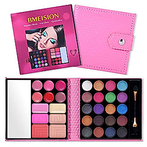 All in One Makeup Kit - 20 Eyeshadow, 6 Lip Glosses, 3 Blushers, 2 Powder, 1 Concealer, 1 Mirror, 1 Brush, Make Up Gift Set for Teen Girls, Beginners And Pros