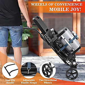 GRISUN Portable Grill Cart for Ninja Woodfire Grill OG700 Series, Folding Outdoor Grill Stand for Ninja OG701, Pit Boss 10697/10724, 22" Blackstone,Traeger Ranger Griddle with Table Shelf and Basket