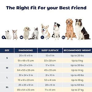 Miguel Small Dog & Cat Bed, Washable Removable Cover, Square, Cuddle Rectangle Pet Bed with Side Bolster, Blue, 20 Inch